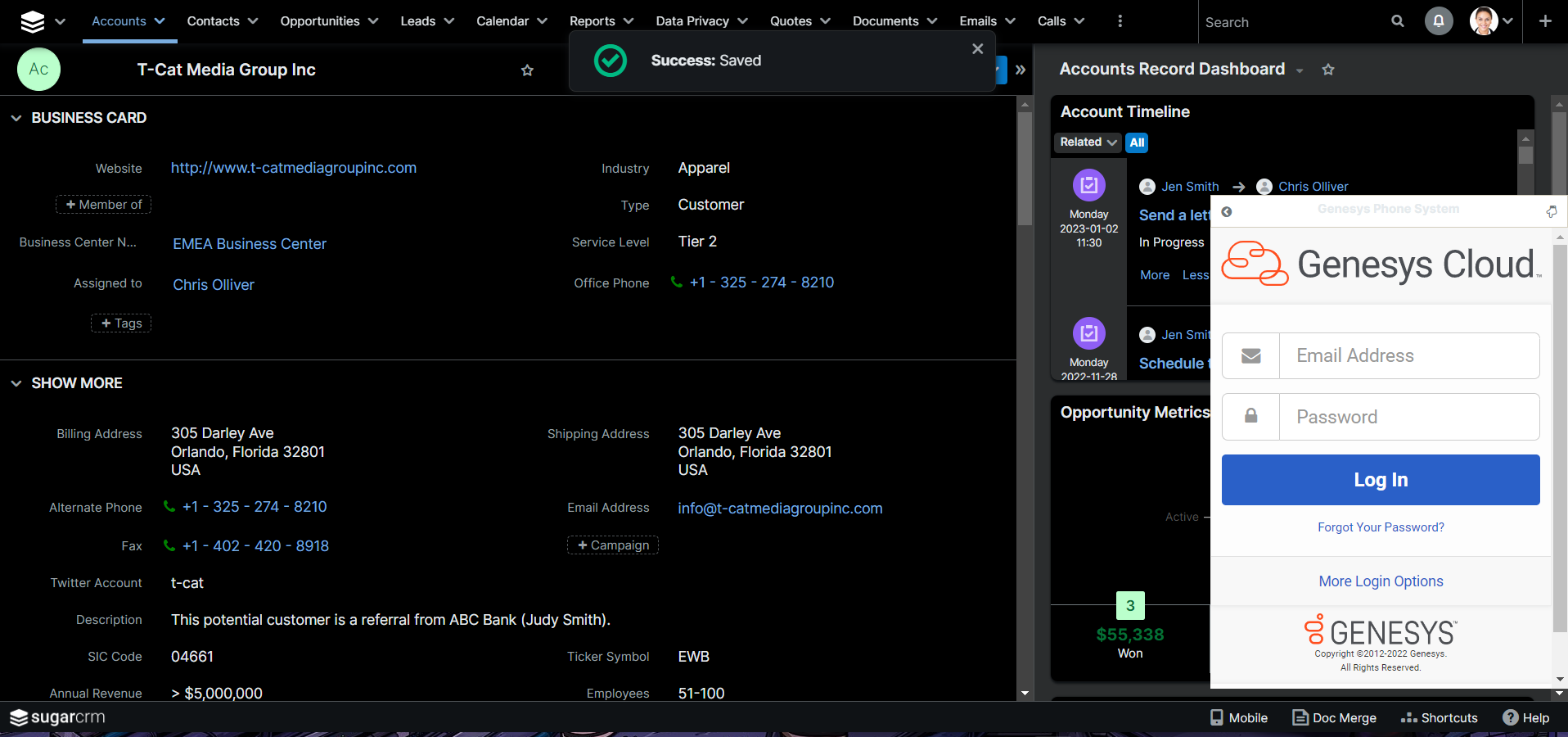 Nablasol Genesys | SugarCRM Module